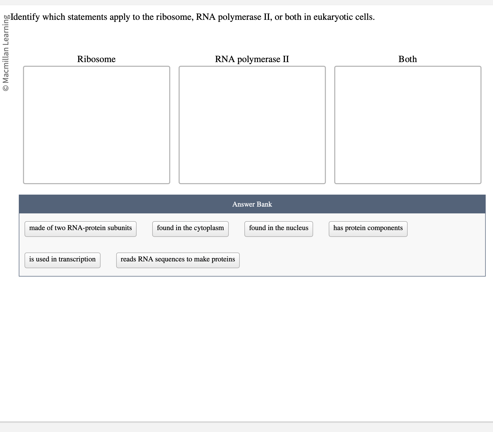 Solved andentify which statements apply to the ribosome, RNA | Chegg.com