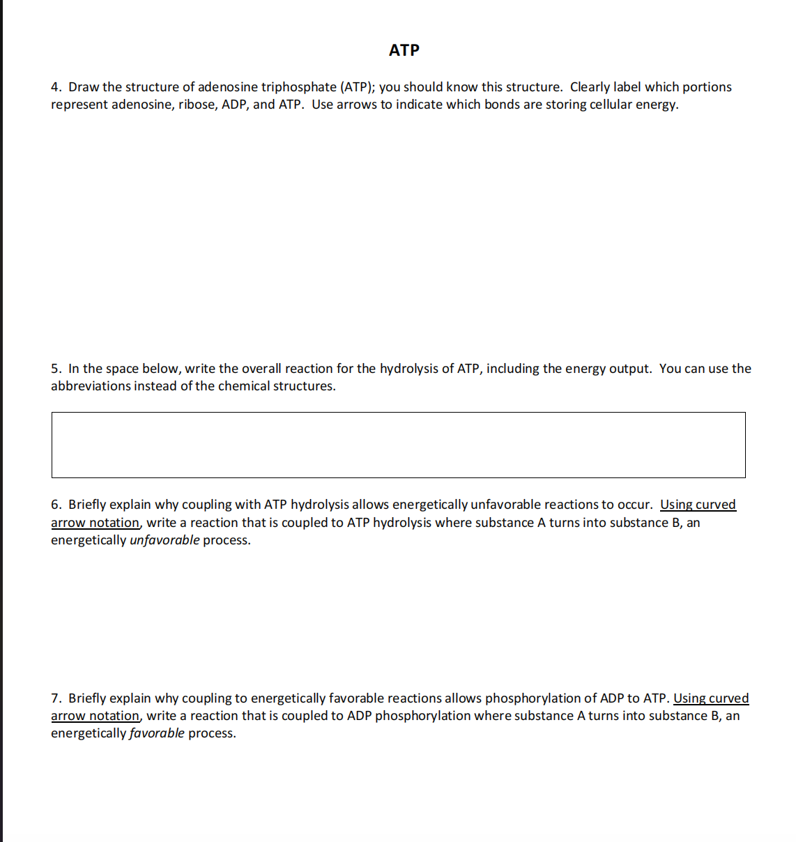 Solved ATPDraw the structure of adenosine triphosphate | Chegg.com