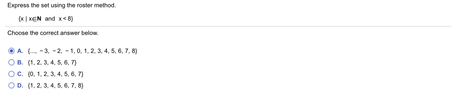 Solved Give a word description for the set below. | Chegg.com