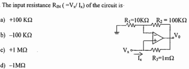 Solved The input resistance RIN(=VxIx) ﻿of the circuit | Chegg.com