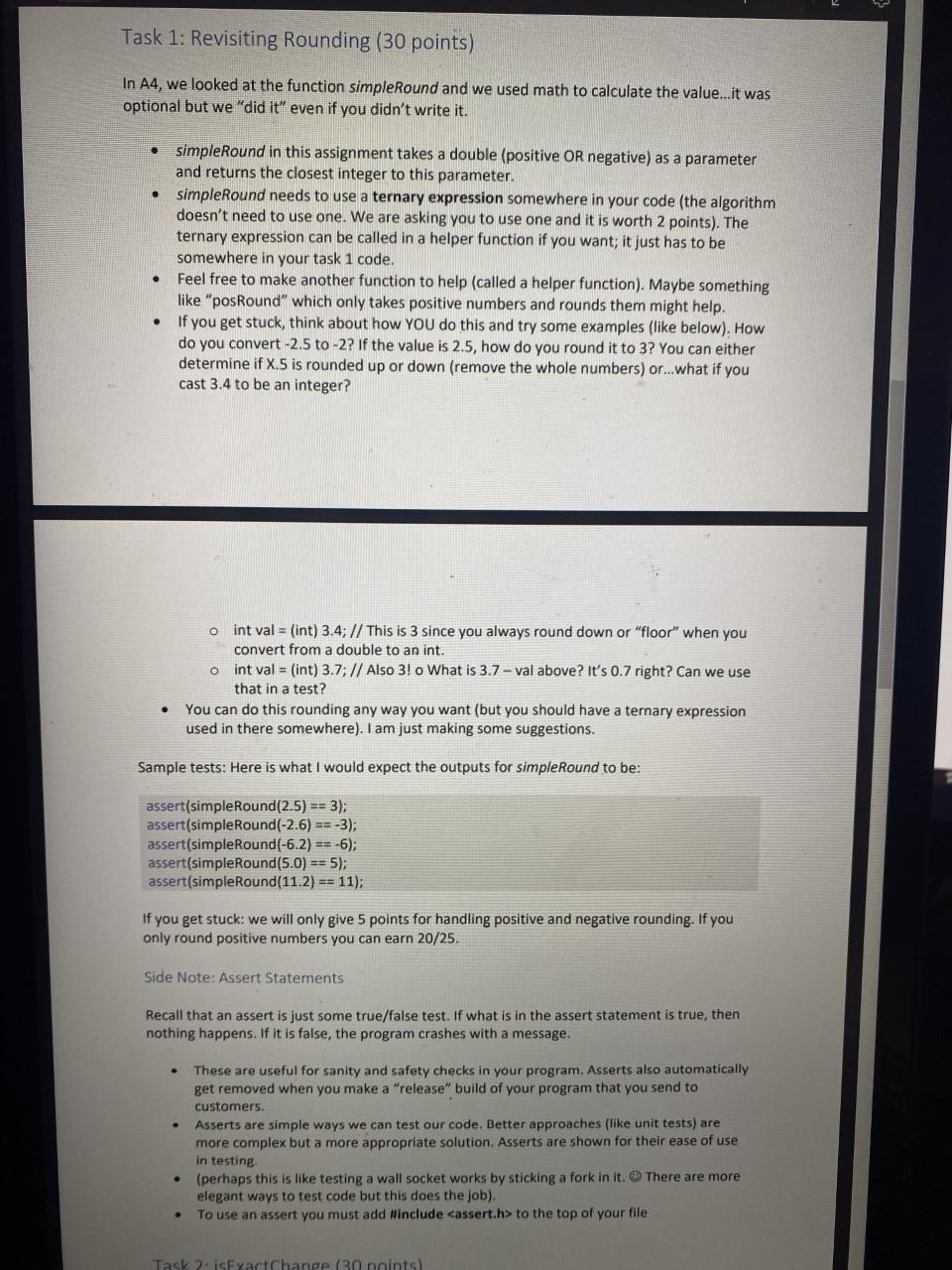 Solved Task 1: Revisiting Rounding ( 30 points) In A4, we | Chegg.com