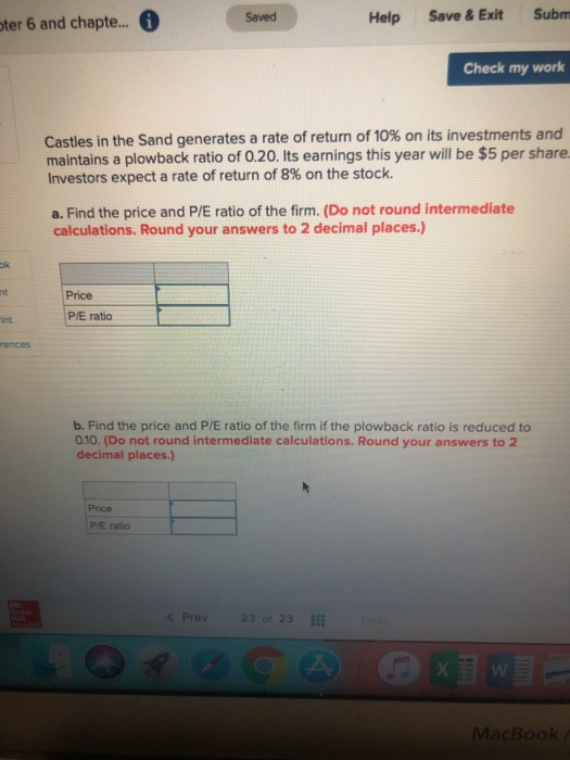 Solved ter 6 and chapte... Saved Help Save & Exit Subm Check | Chegg.com