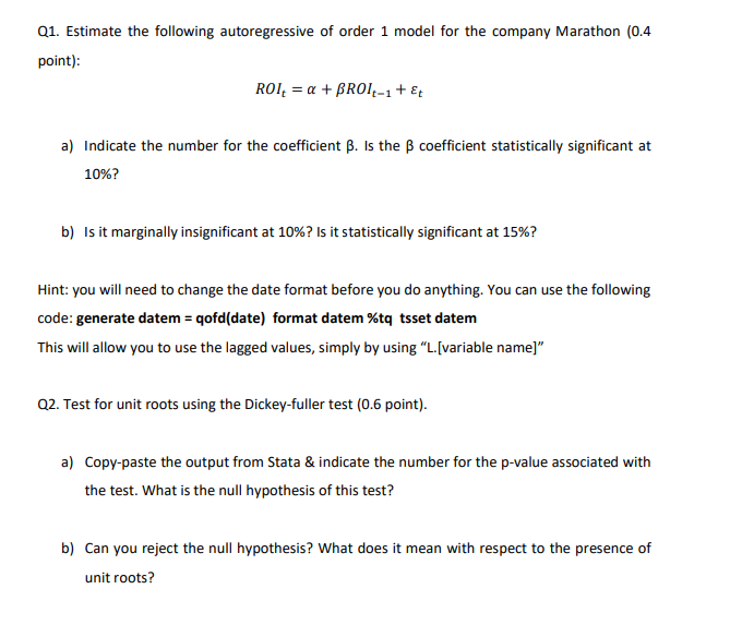 Solved What Commands Do I Use In Stata To Get These Answers