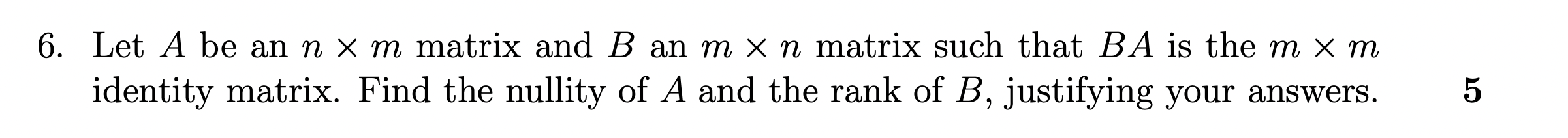 Solved Let A be an n xx m matrix and B an m xx n matrix such | Chegg.com