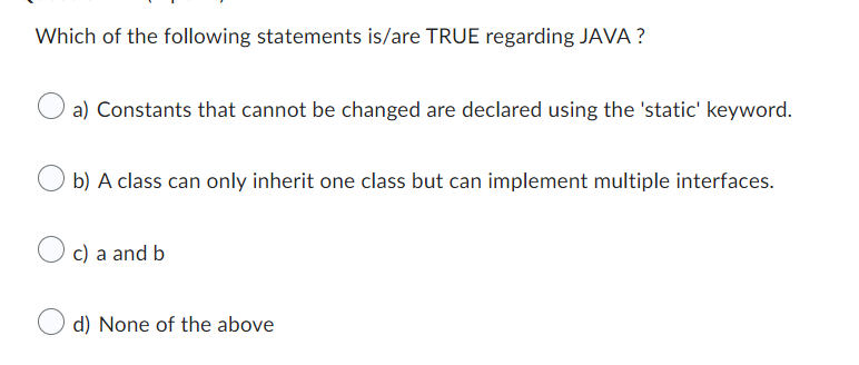 Solved Which of the following statements is/are TRUE | Chegg.com