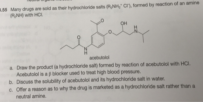 Solved Many drugs are sold as their hrdrochloride salts | Chegg.com