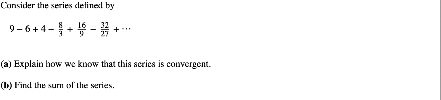 Solved Consider the series defined | Chegg.com