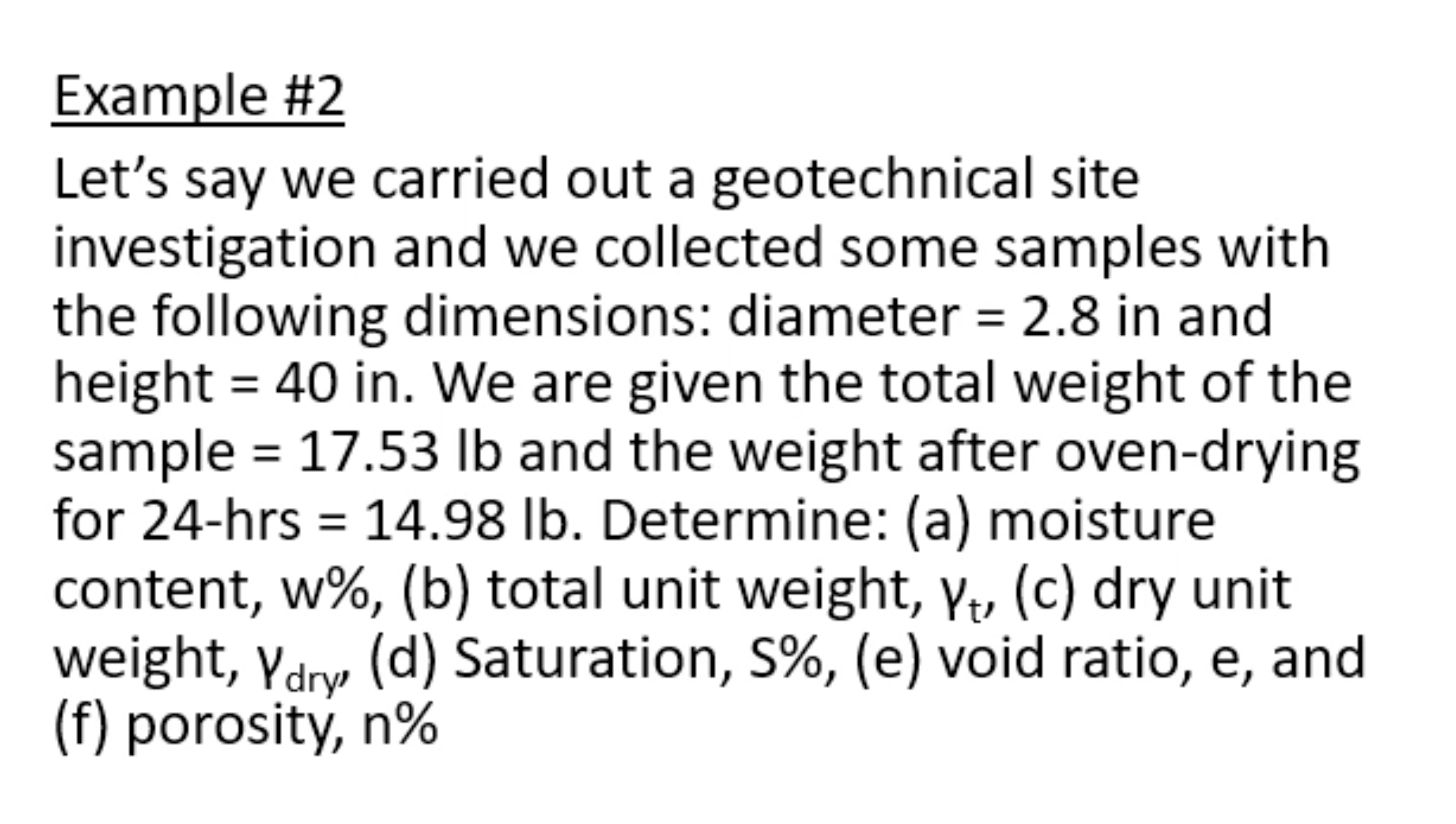 Solved Example #2 Let's say we carried out a geotechnical | Chegg.com