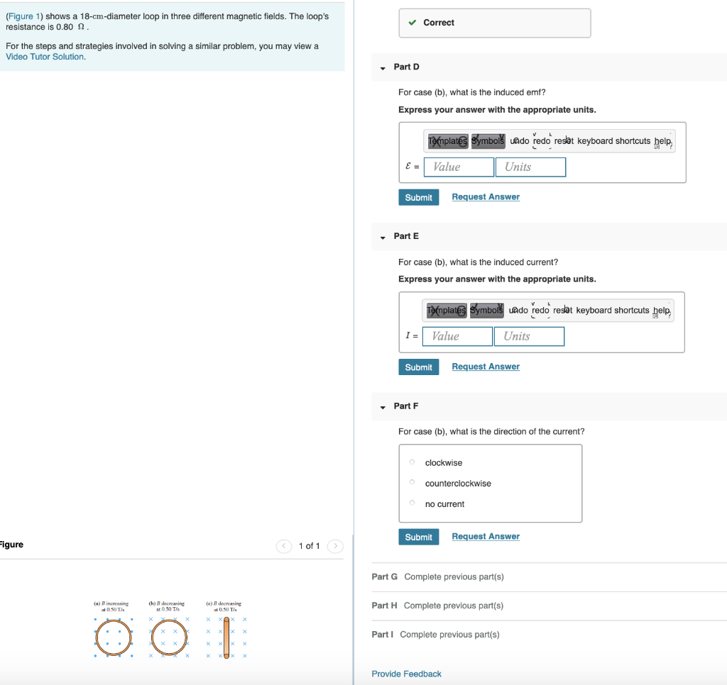 Solved (Figure 1) shows a 18-cm-diameter loop in three | Chegg.com