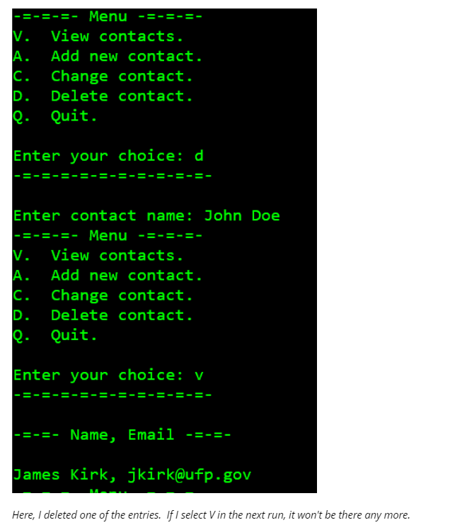 Solved Write a program that keeps names and email addresses | Chegg.com