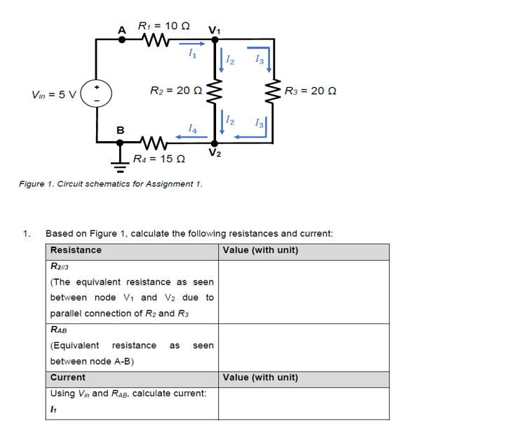 Solved Figure 1. Circuit schematics for Assignment 1. 1. | Chegg.com