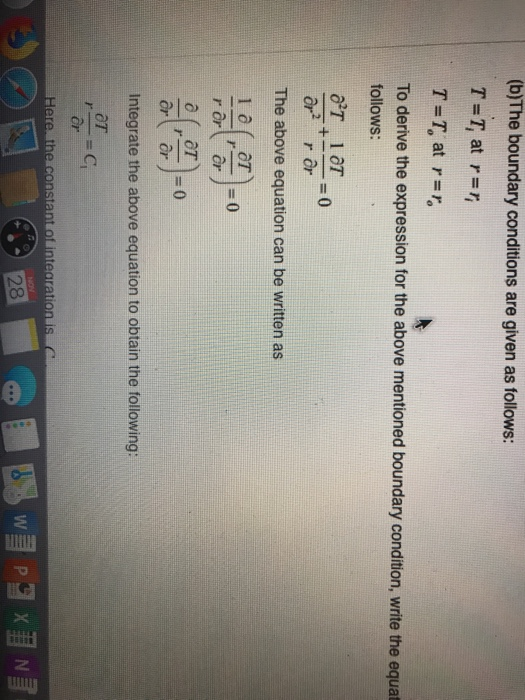 Solved (b)The boundary conditions are given as follows: T=T, | Chegg.com