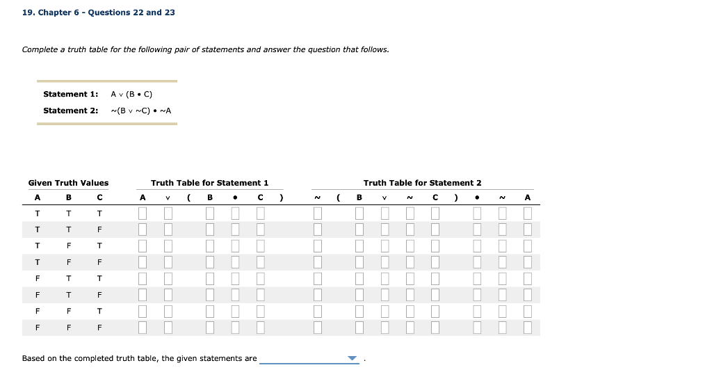 Solved Complete a truth table for the following pair of | Chegg.com