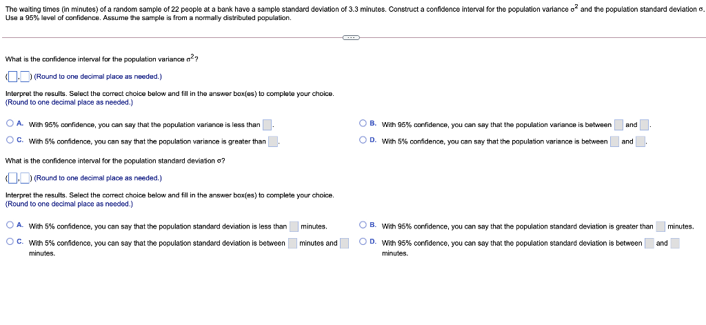 Solved The waiting times (in minutes) of a random sample of | Chegg.com