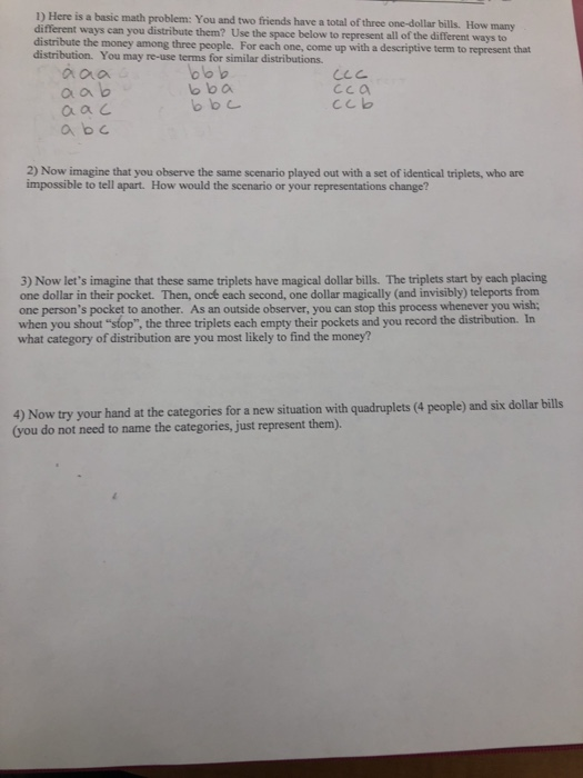 Solved 1) Here is a basic math problem: You and two friends | Chegg.com