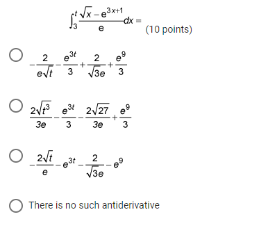 Solved ∫3tex−e3x+1dx= (10 points) | Chegg.com