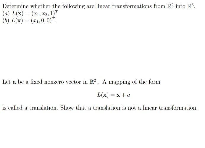 Solved Determine whether the following are linear | Chegg.com