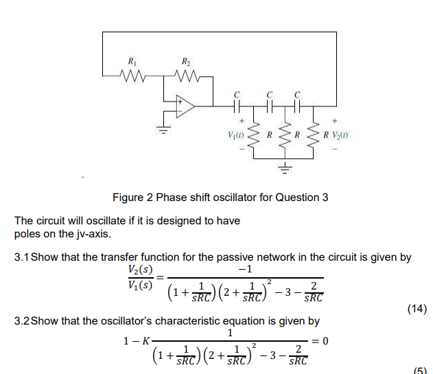 Solved Figure 2 Phase shift oscillator for Question 3 The | Chegg.com