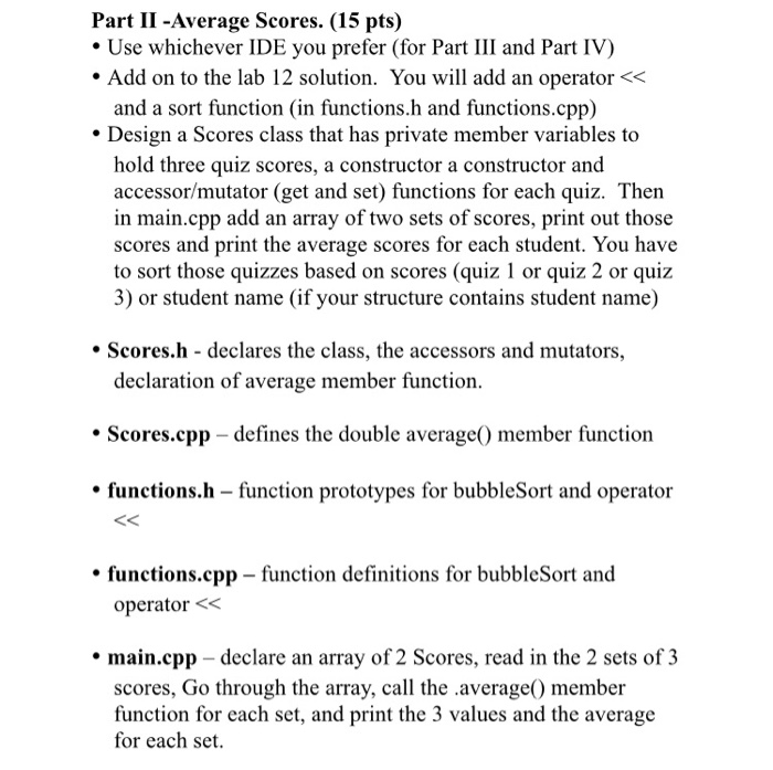 Solved Lab12........ //main.cpp | Chegg.com
