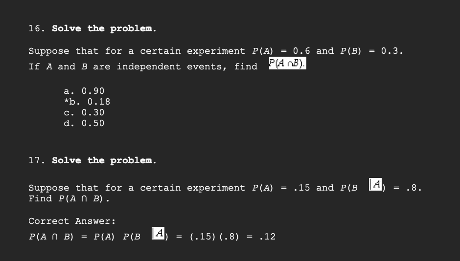 Solved 16. Solve the problem. Suppose that for a certain | Chegg.com