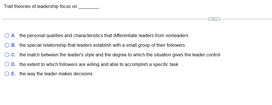 Solved Show me the steps to solve Trait theories of | Chegg.com