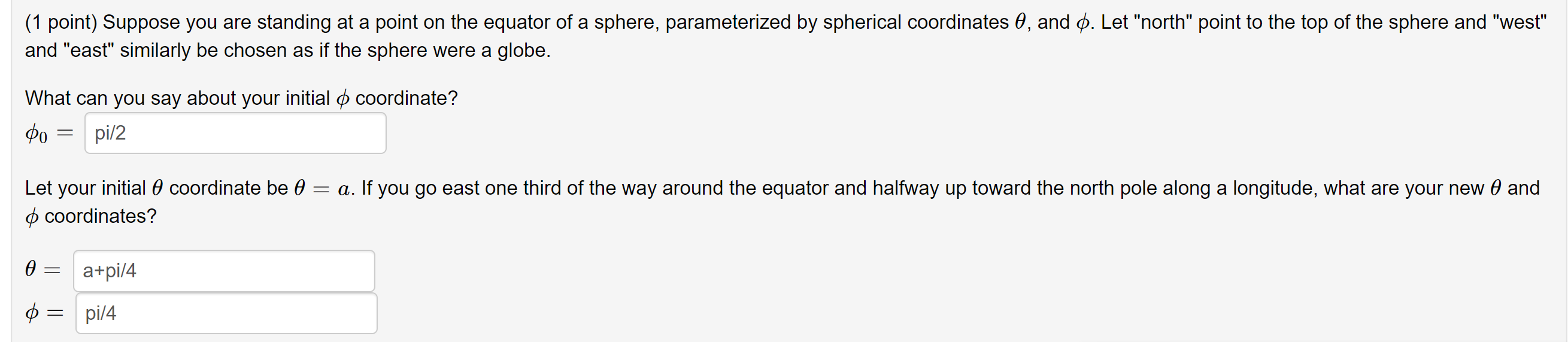 Solved (1 point) Suppose you are standing at a point on the | Chegg.com