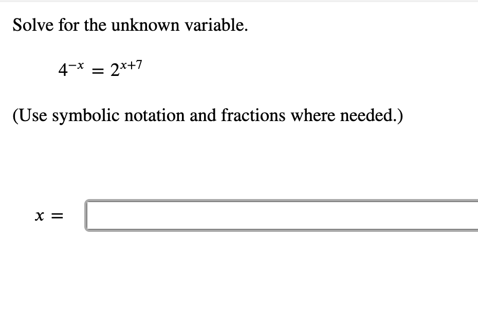 Solved Solve for the unknown variable. (V5) * = 125 (Use | Chegg.com