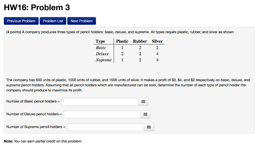 Solved HW16: Problem 3 Previous Problem Problem List Next | Chegg.com Solved HW16: Problem 3 Previous Problem Problem List Next | Chegg.com