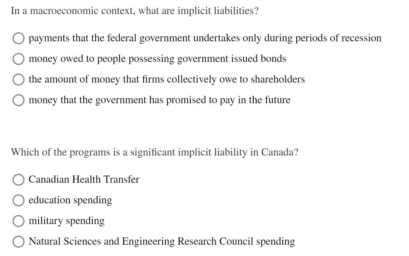 Solved In a macroeconomic context, what are implicit | Chegg.com