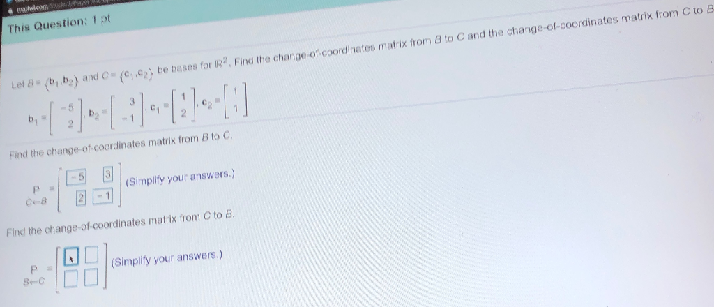 Solved comunay This Question: 1 pt Let 8 * {, b) and C = | Chegg.com