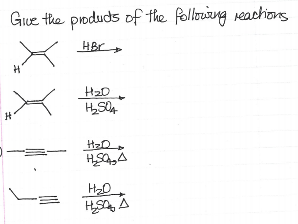 Solved Give the products of the following reactions HBr + H | Chegg.com