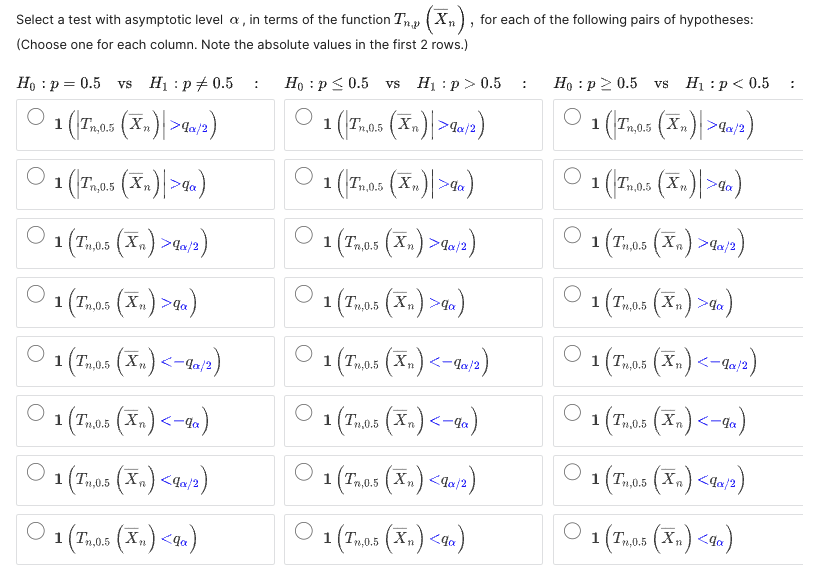 Solved Select a test with asymptotic level a , in terms of | Chegg.com