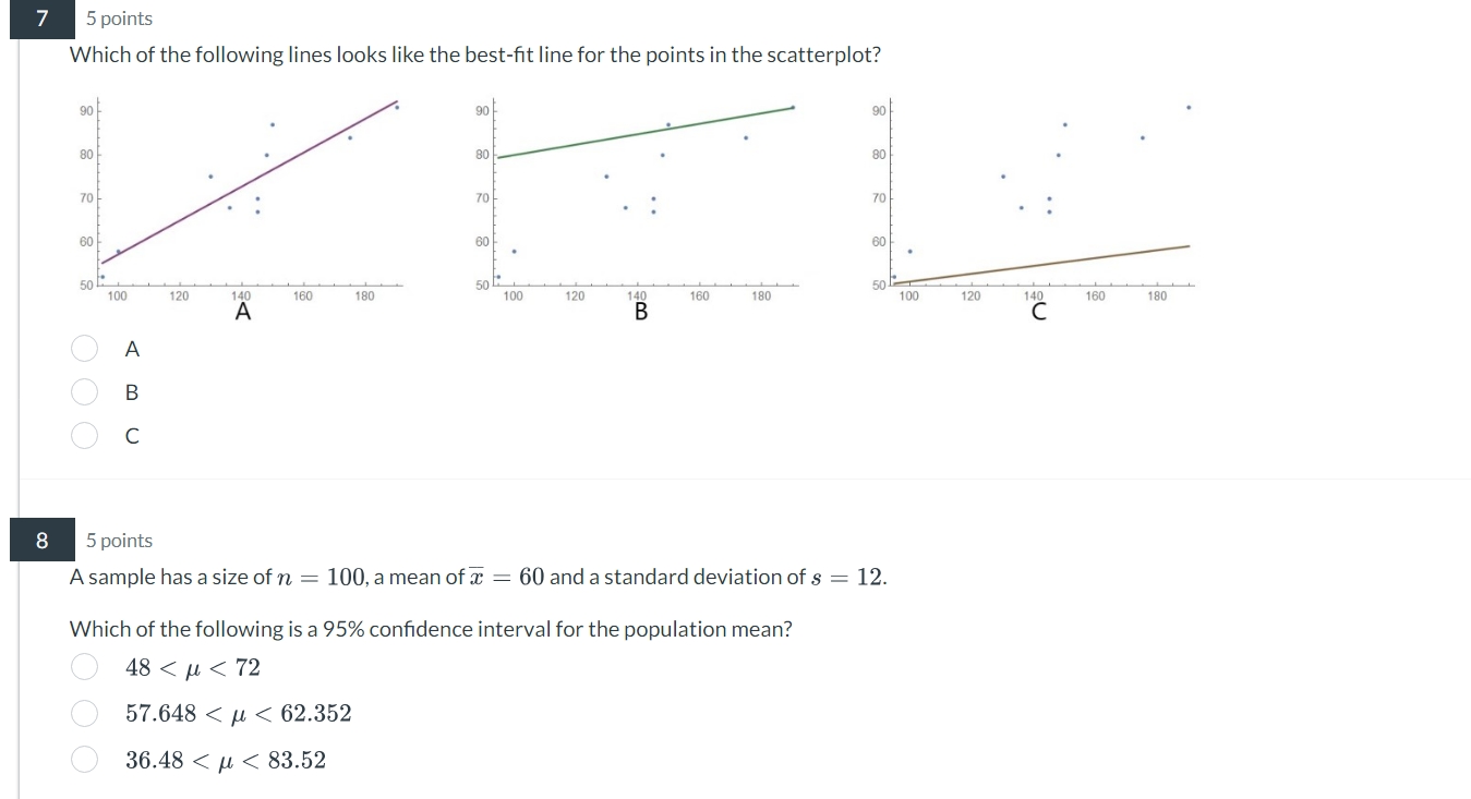 Solved 85 ﻿pointsA sample has a size of n=100, ﻿a mean of | Chegg.com