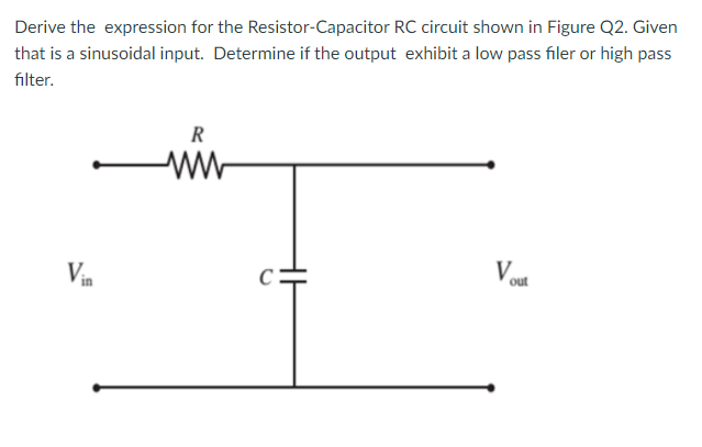 Solved Derive the expression for the Resistor-Capacitor RC | Chegg.com