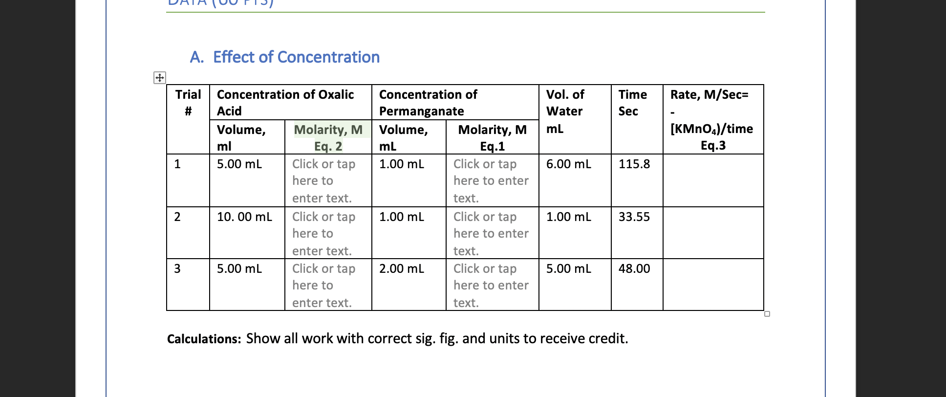 Solved Please fill out table. Show all data. See the data | Chegg.com Solved Please fill out table. Show all data. See the data | Chegg.com