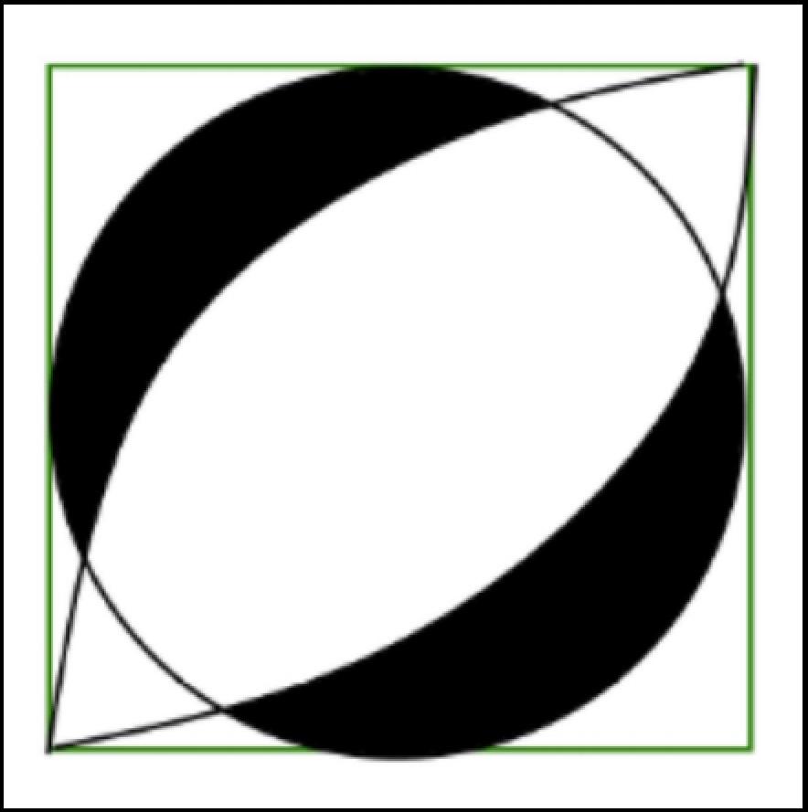Solved find the shaded area if side of square equals to 1 | Chegg.com