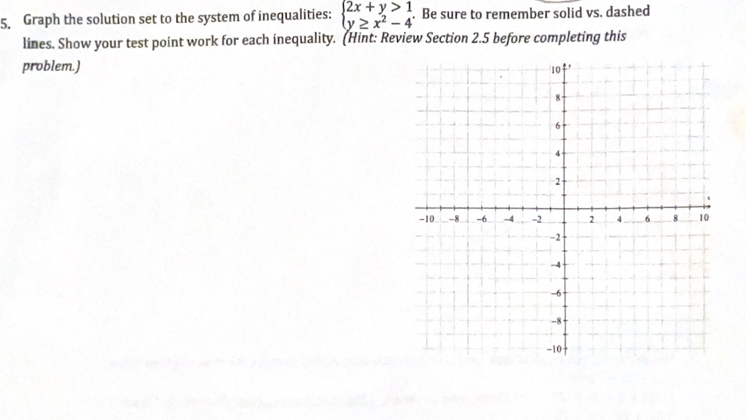 Graph the solution set to the system of inequalities: | Chegg.com
