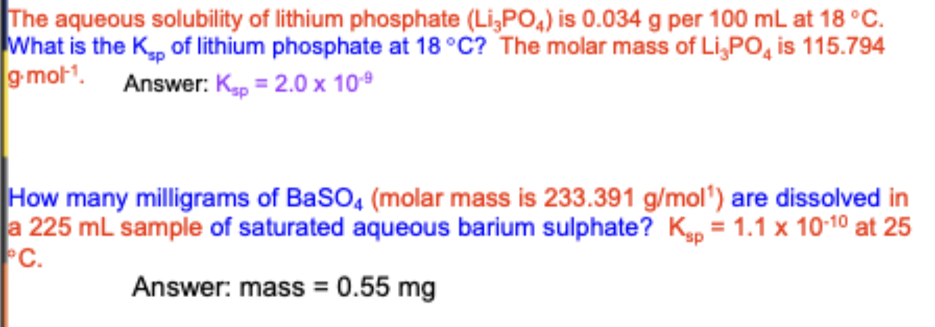 Solved The aqueous solubility of lithium phosphate (Li3PO4) | Chegg.com