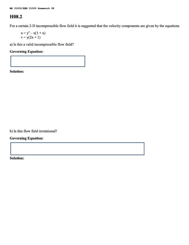 Solved ME 31002/EEN 31000 Homework 08 H08.2 For a certain | Chegg.com