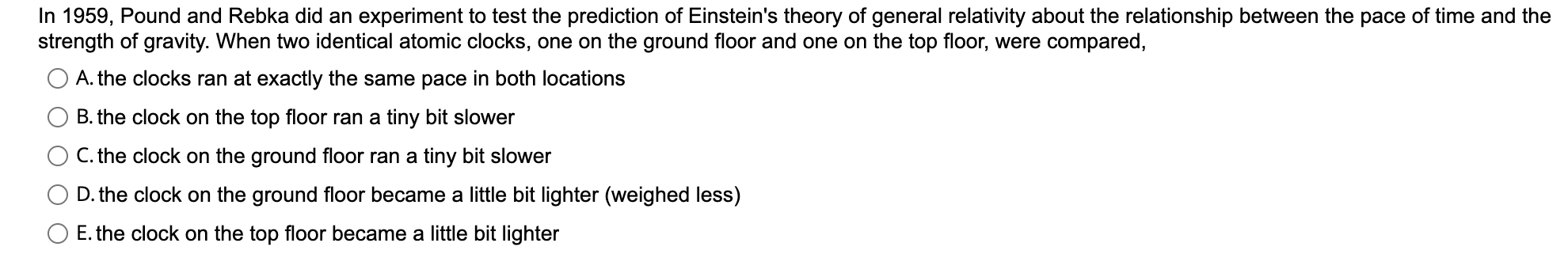 Solved In 1959, Pound and Rebka did an experiment to test | Chegg.com