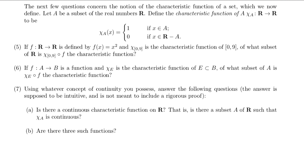 Solved The next few questions concern the notion of the | Chegg.com