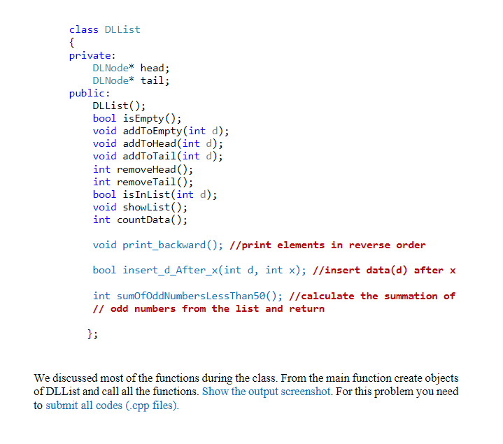 Solved I just need, bool insert d after x | Chegg.com