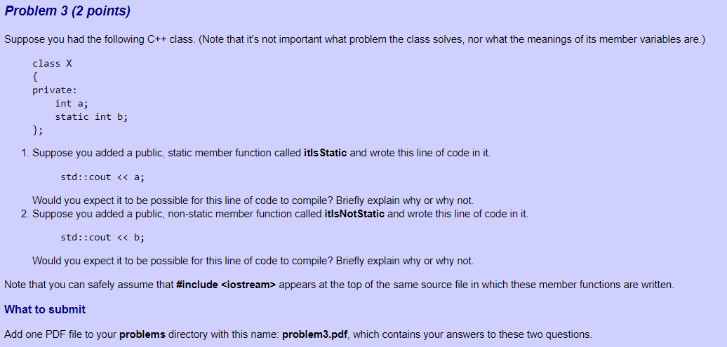Solved Problem 3 (2 points) Suppose you had the following | Chegg.com