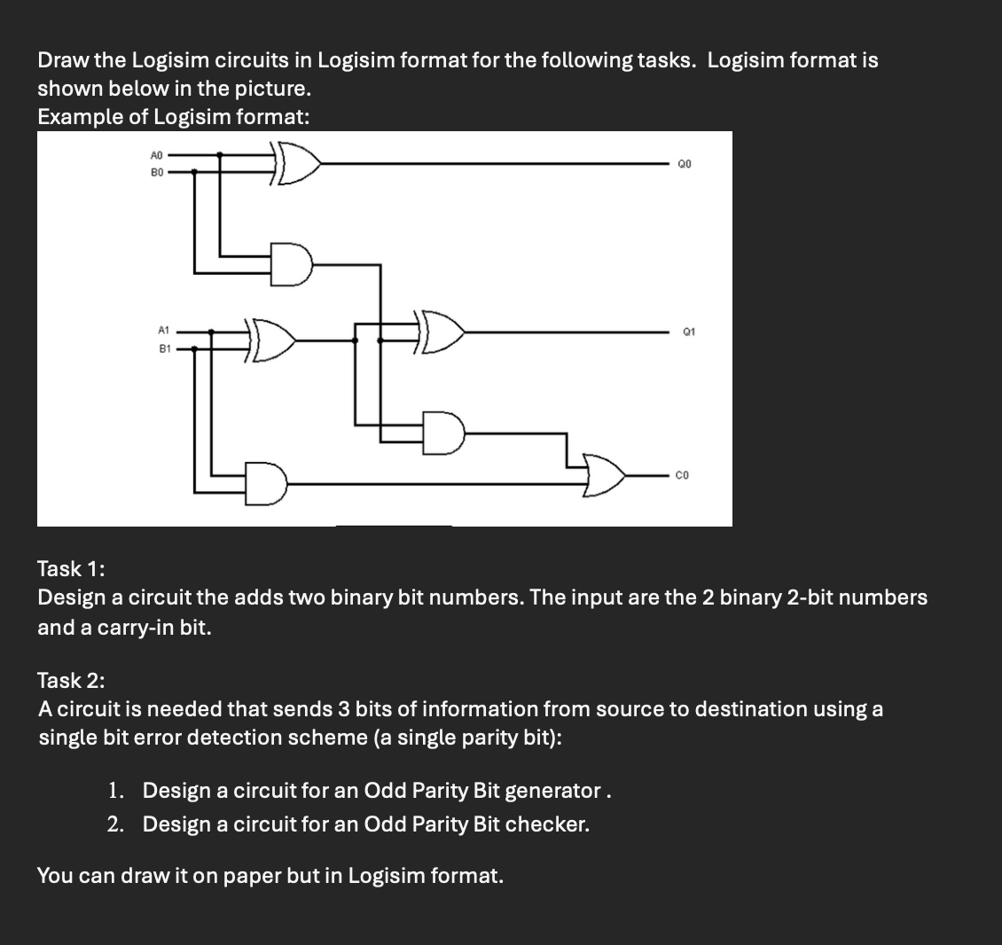Solved Draw The Logisim Circuits In Logisim Format For The 