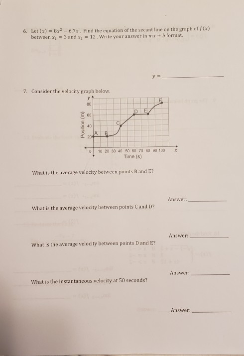 Solved Let (x) 8x2-6.7x. Find the equation of the secant | Chegg.com