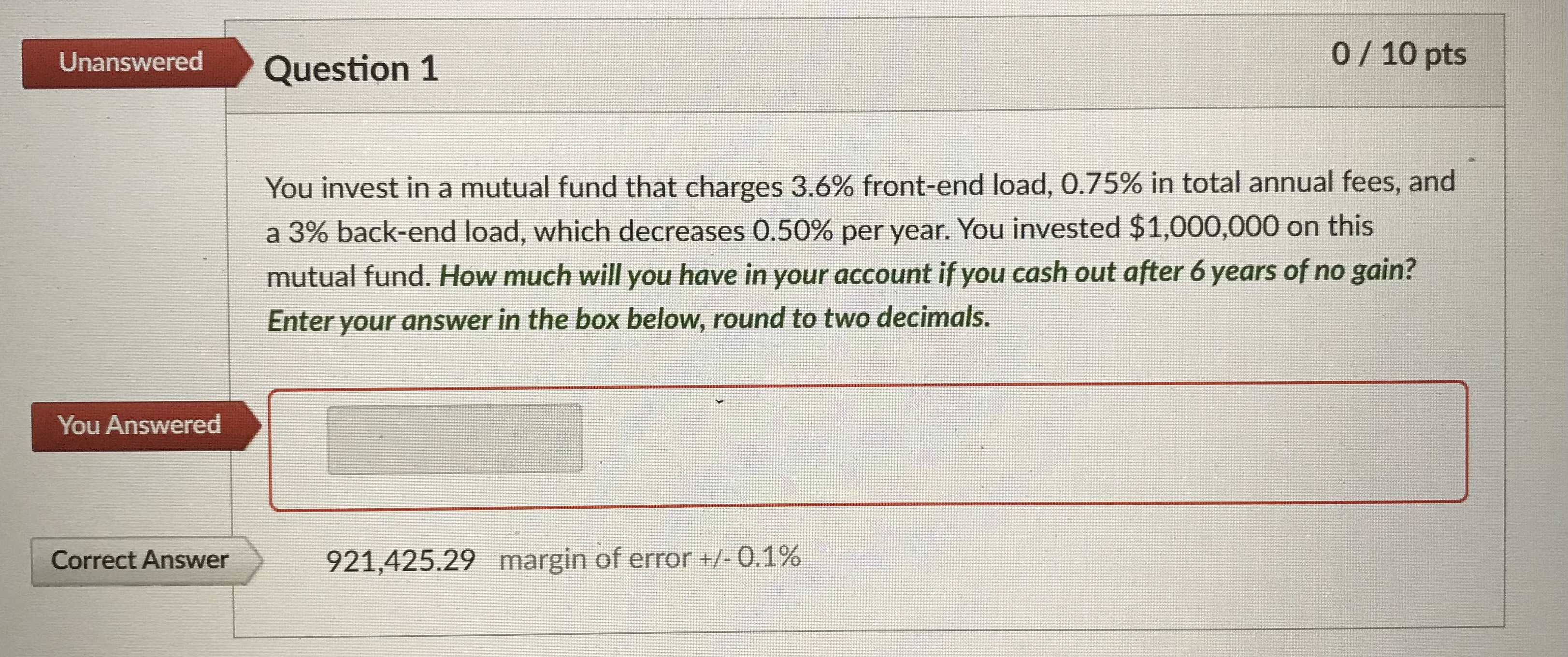 Solved lou invest in a mutual fund that charges 3.6% | Chegg.com