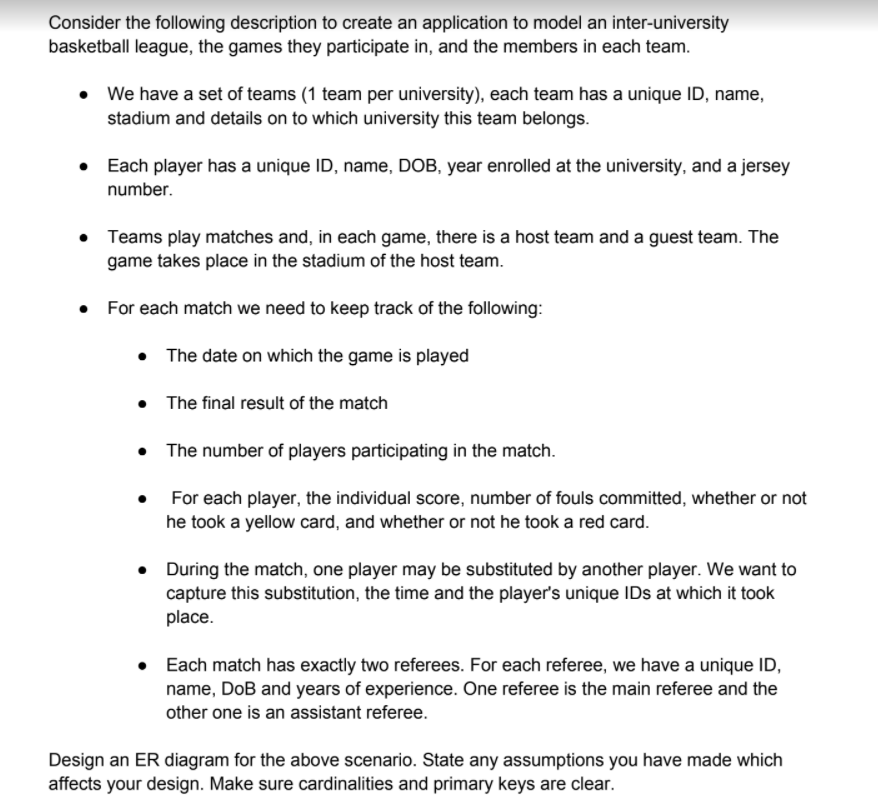 Solved Consider the following description to create an | Chegg.com