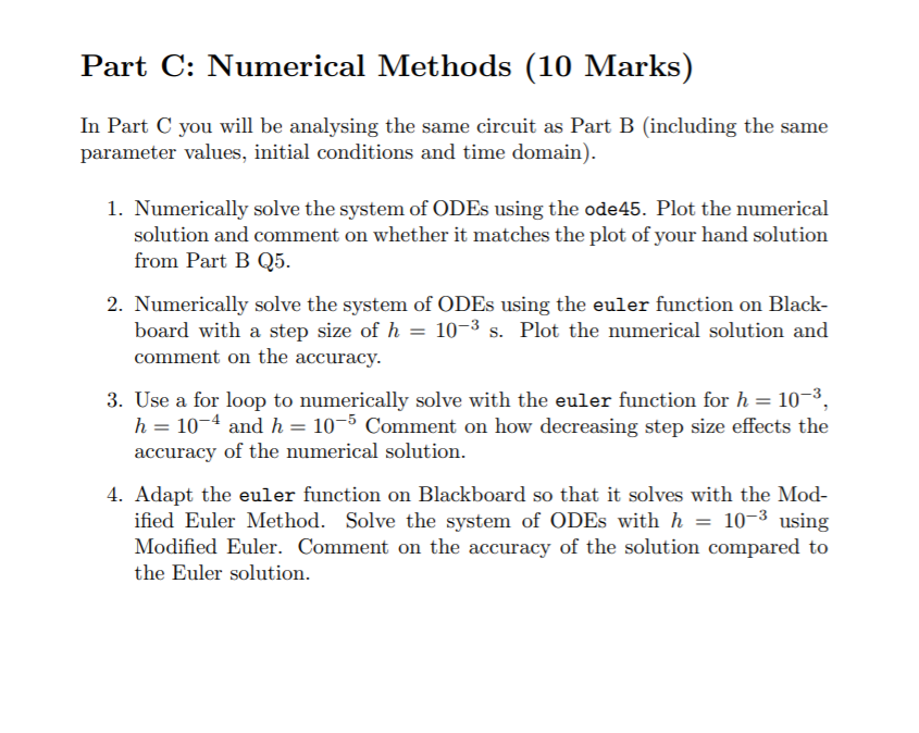 Solved 5. Apply the initial conditions Vc(0) = 10 V and VRO) | Chegg.com