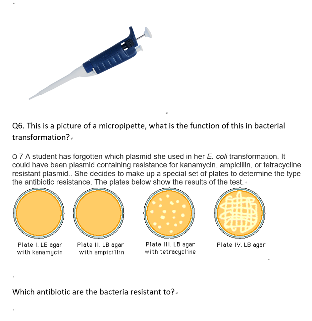 Solved Q6. This is a picture of a micropipette, what is the | Chegg.com