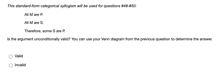 Solved This standard-form categorical syllogism will be used | Chegg.com